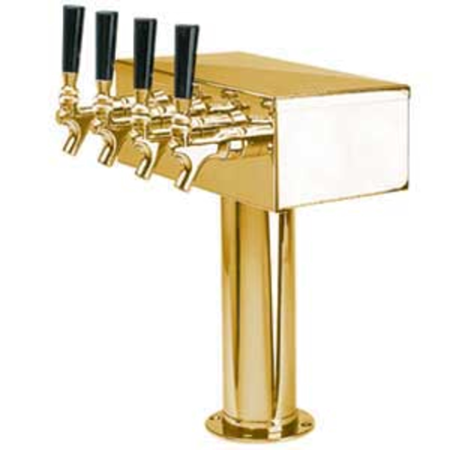 Micro Matic D7744PVD Countertop T Style Draft Beer Tower w/ (4) Faucet ...