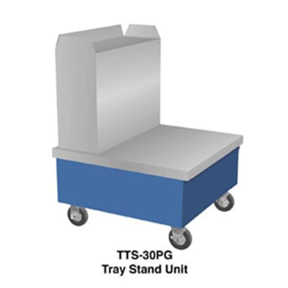 Duke TTS-32SS 32" Mobile Tray Stand Unit w/ Stainless Top, Utensil Tow ...