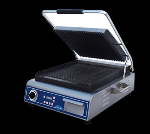 Globe GPG14D Deluxe Sandwich Grill with Grooved Plates - 14" x 14" Coo ...