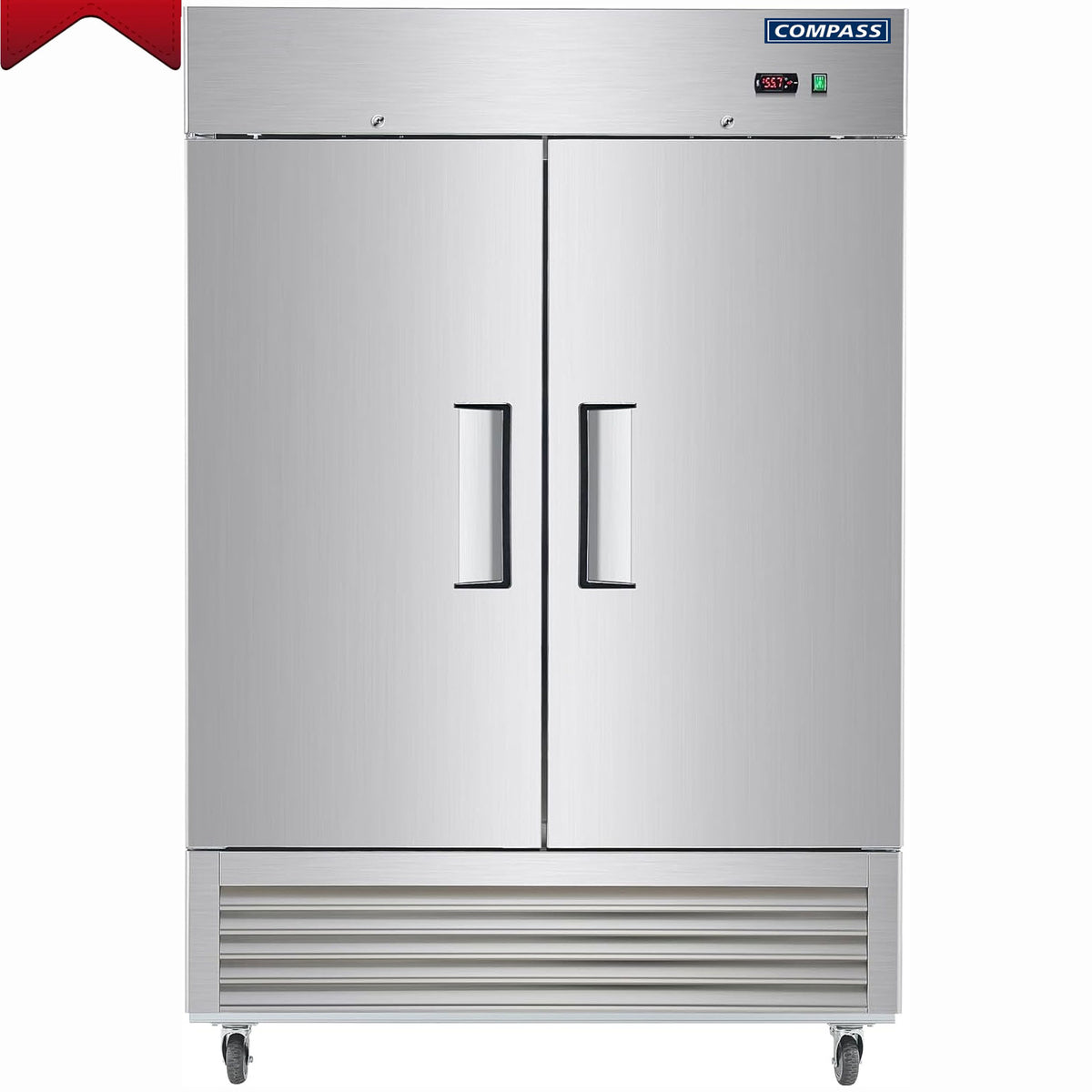 Compass PLG-1A-SC190 2-Door Commercial Refrigerator in Stainless Steel ...