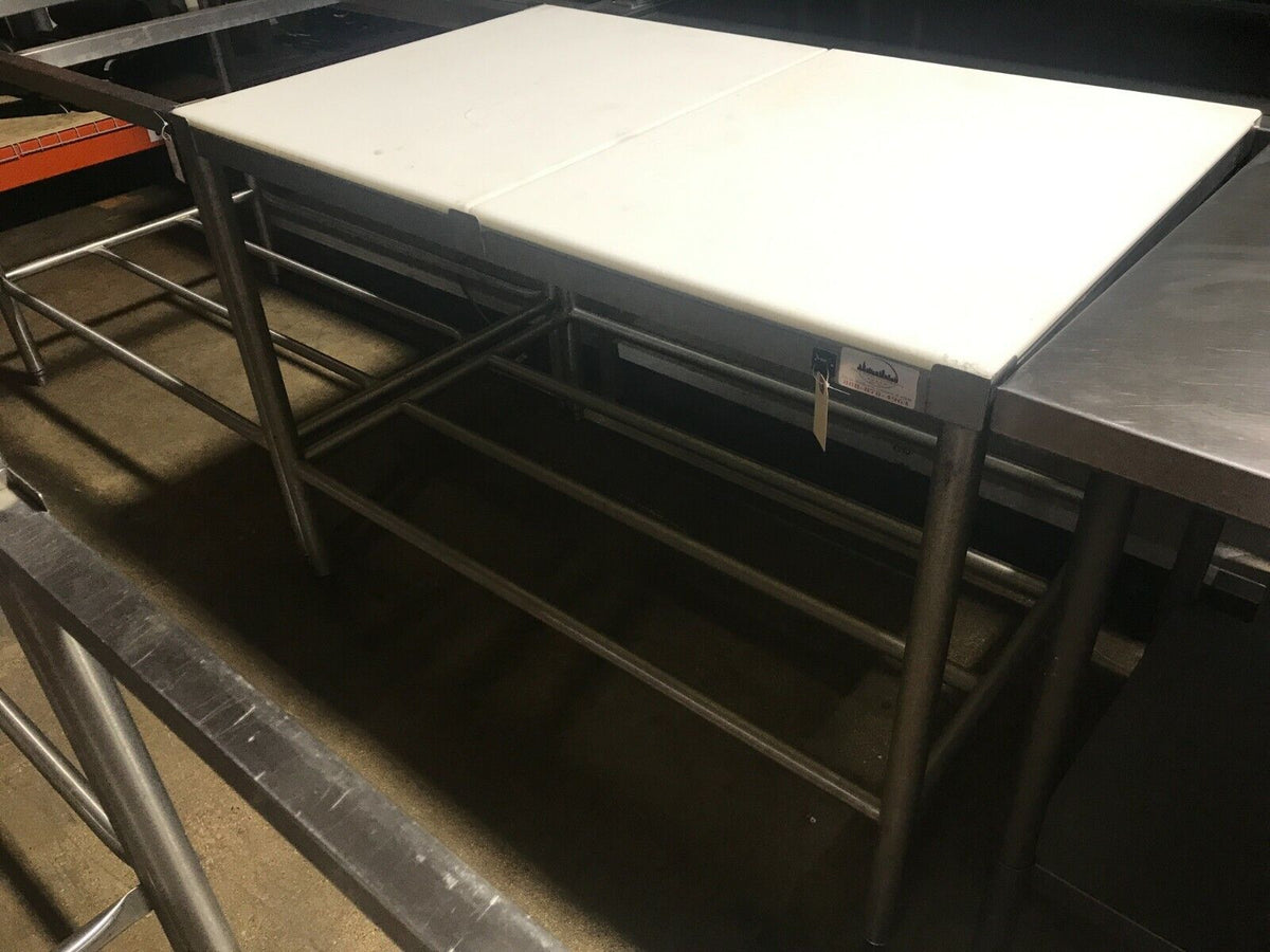 48" x 30" Poly Top Cutting Board Table with Lower Rack — City Food ...
