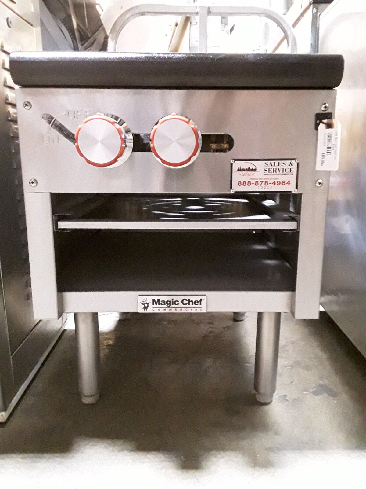 Used Magic Chef Commercial Single Stock Pot Range, Nat Gas 6" Adj SS L ...