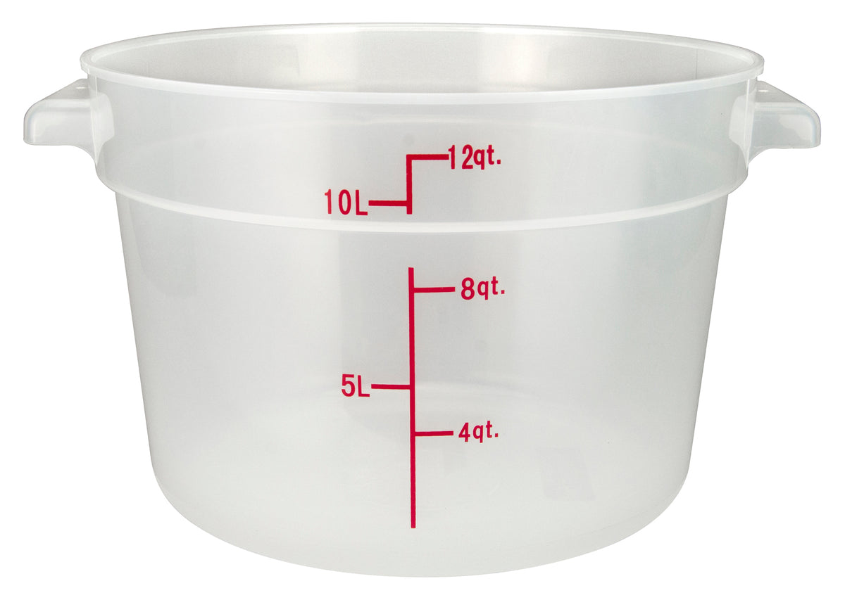 12qt Round Storage Container, Translucent, PP (12 Each) — City Food ...
